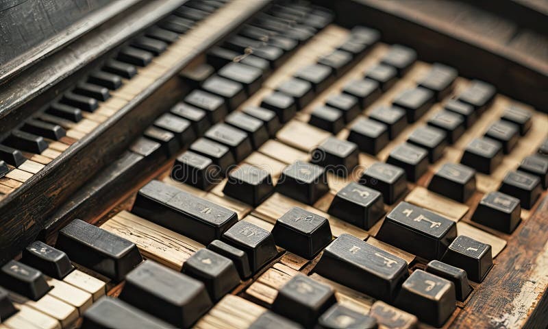A Close Up of a Keyboard with Many Keys. Stock Illustration ...