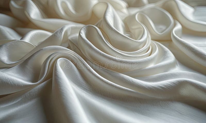 A White Fabric with a Pattern of Swirls and Curves. Stock Illustration ...