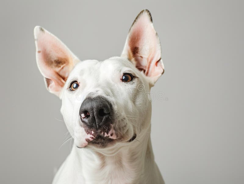 White Bull Terrier with Unique Egg-shaped Head Stock Illustration ...
