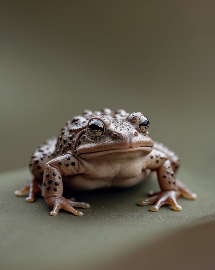 Closeup of a Small Brown Toad with Dark Spots Stock Image - Image of ...