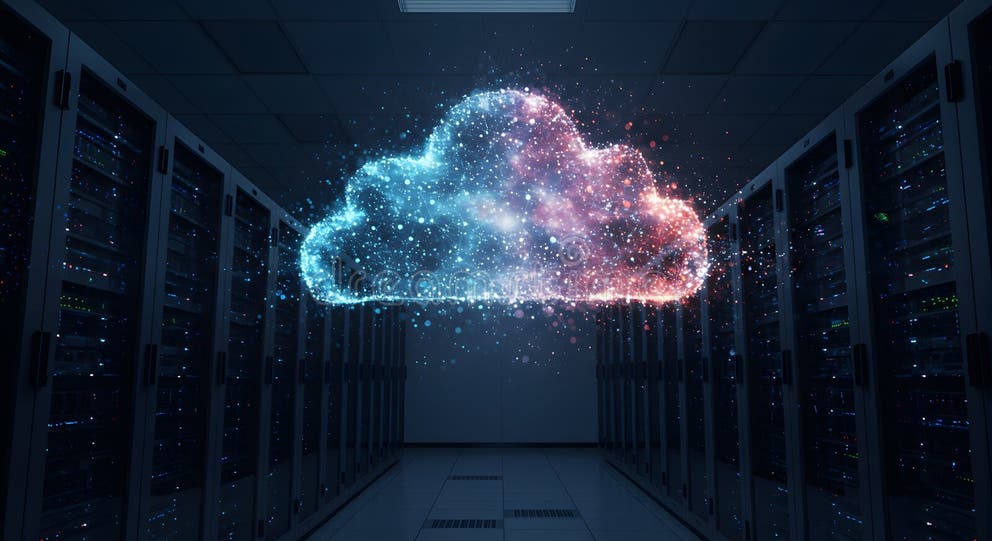 AI-Generated Cloud Server Visualization Stock Illustration ...