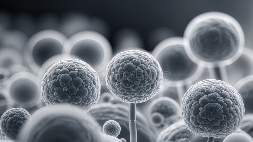 Cluster of Spherical Bacteria Magnified Under a Microscope Stock Image ...