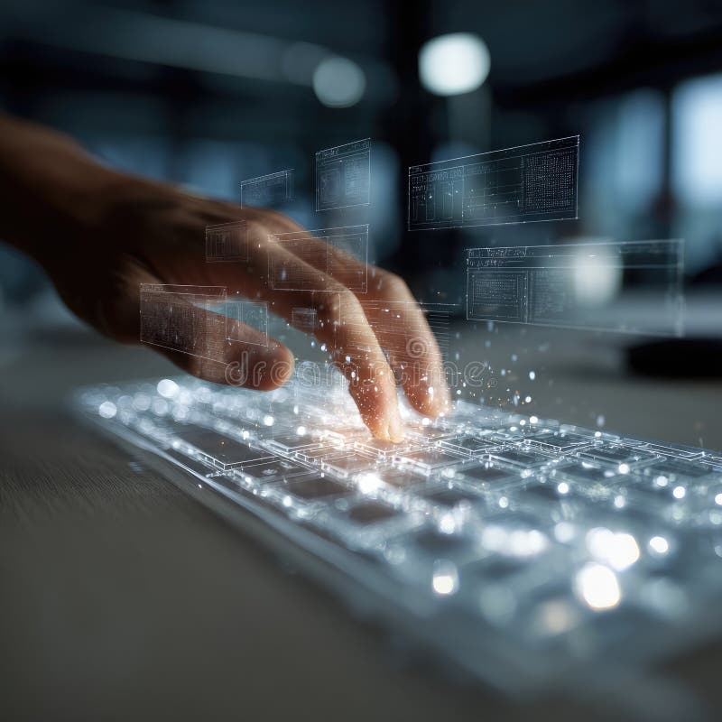 AI-Generated Code Interface Stock Illustration - Illustration of light ...