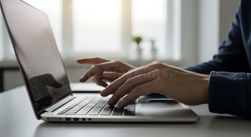 AI-Generated Code on Laptop Stock Illustration - Illustration of automation, language: 370916743