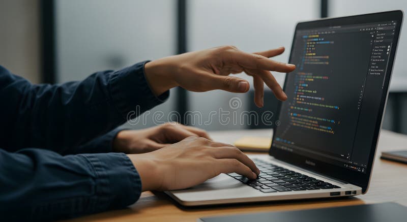 AI-Generated Code Review stock photo. Image of computer - 370891264