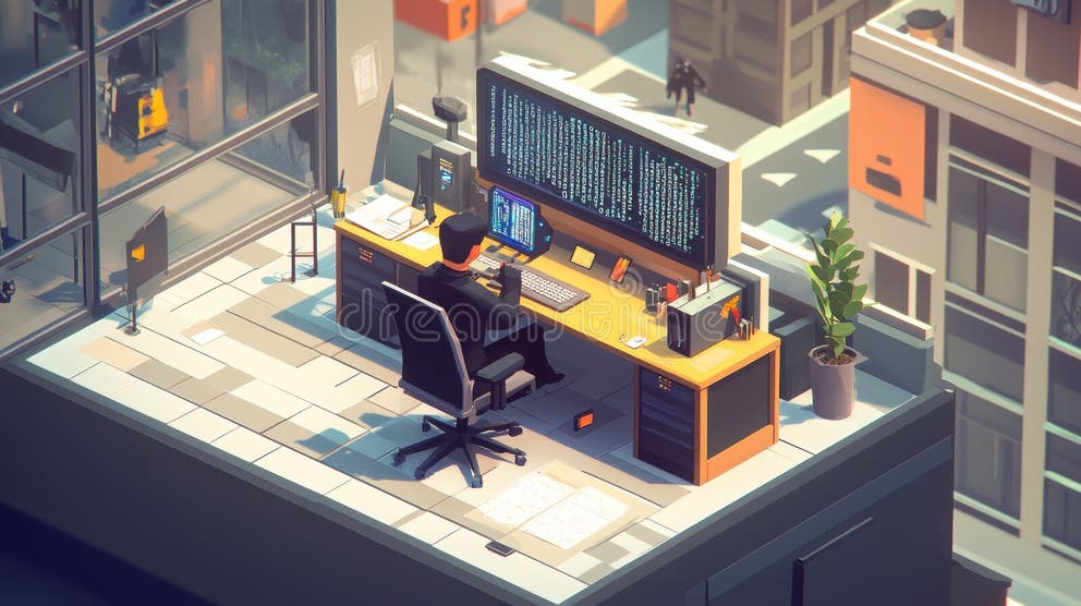 AI-Generated Coder S Rooftop Office Stock Illustration - Illustration of rooftop, artificial ...