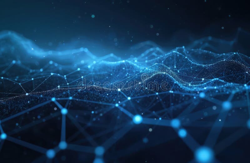 AI Generated Collage Image of Connected Lines on Cosmic Dark Blue ...