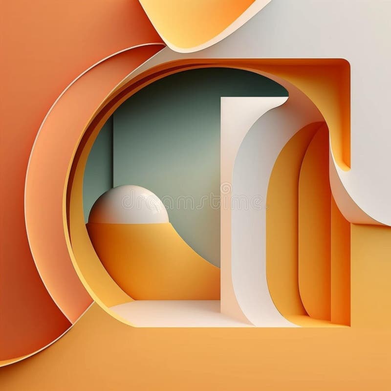 Colorful Abstract 3D Geometric Design Stock Illustration - Illustration ...