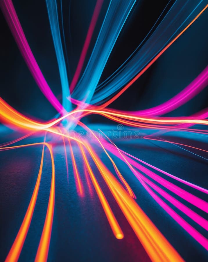 Colorful Abstract Light Streaks in a Dark Background Creating a Dynamic ... Colorful Abstract Light Streaks in a Dark Background Creating a Dynamic ...