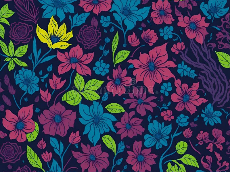 Colorful Abstract Spring Wallpaper with Flowers. Ai Generated Stock ...