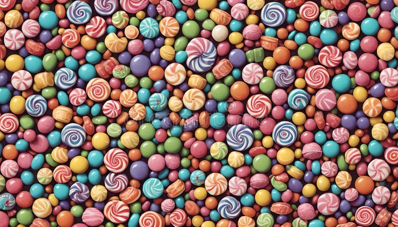 AI Generated Colorful Candies Textured Background Stock Illustration ...