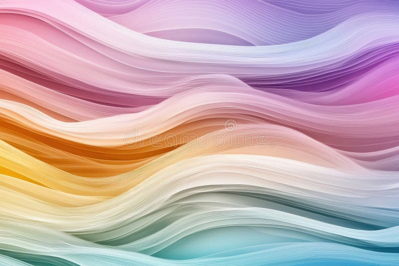 Colorful Horizontal Wave Lines in a Smooth Flow Pattern Forming an ...