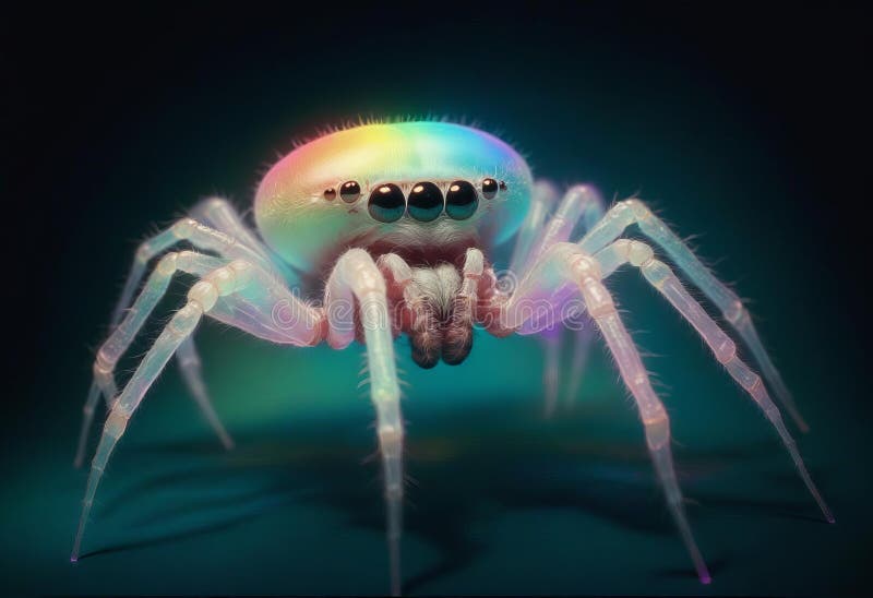 A Colorful, Surreal Spider-like Creature with a Glowing Stock ...