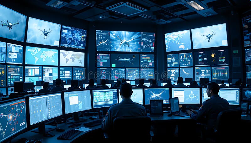 AI-Generated Command Center Stock Image - Image of complex, furniture ...