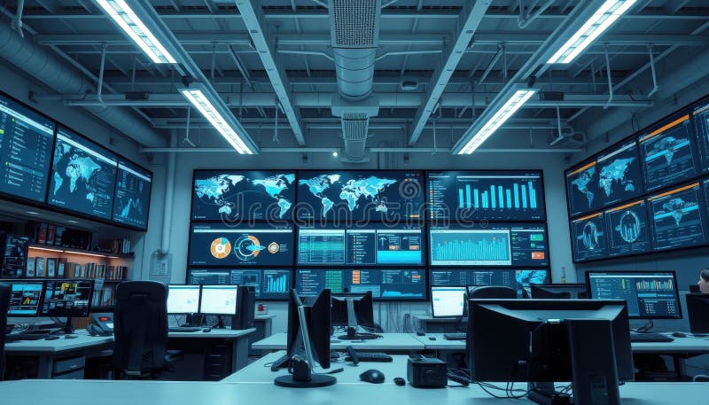 AI-Generated Command Center Stock Illustration - Illustration of surveillance, screenshot: 378516740