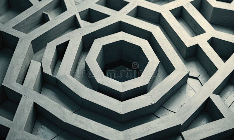 A Black and White Image of a Hexagonal Pattern. Stock Illustration ...