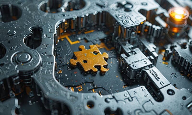 A Puzzle Piece is Sitting on a Machine. Stock Illustration ...