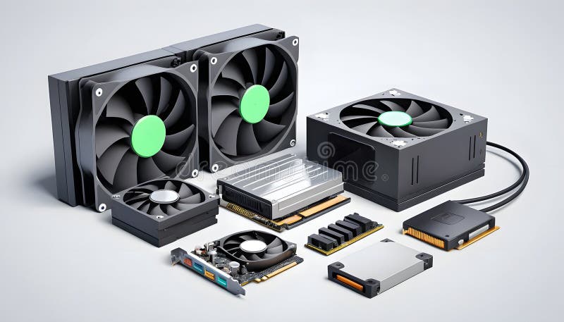 AI-Generated Computer Components Stock Photo - Image of cooling ...