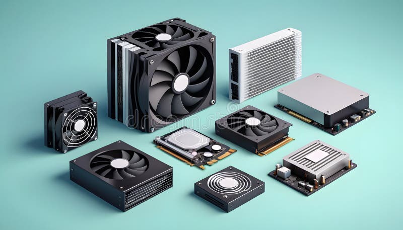 Computer CPU Cooling Radiator Motherboard Close-up Stock Image - Image ...