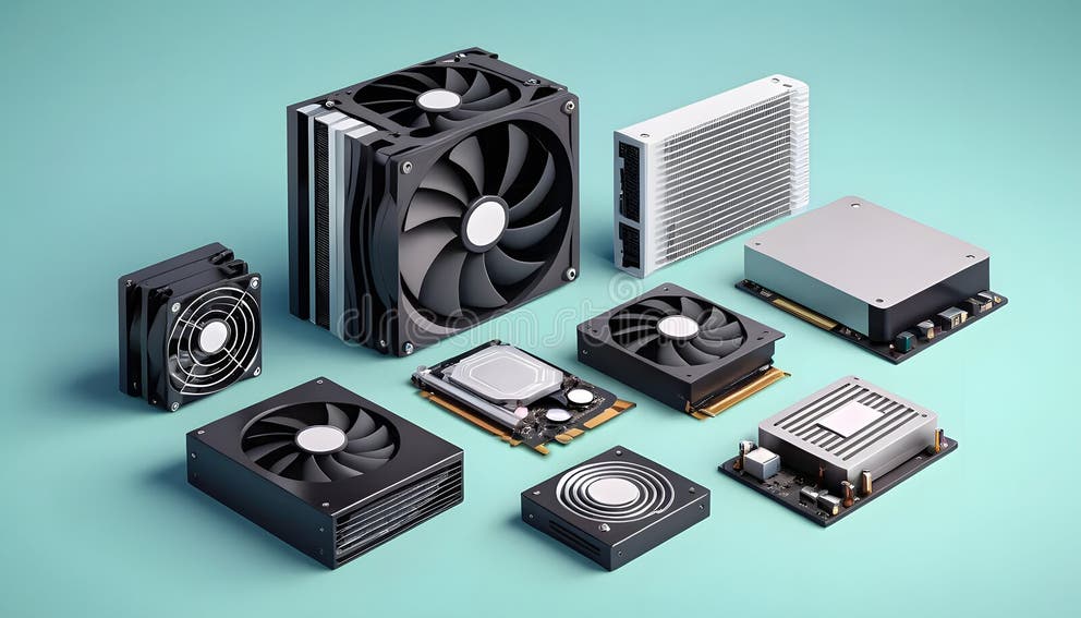 AI-Generated Computer Cooling Components Stock Photo - Image of computer, artificial: 385315352