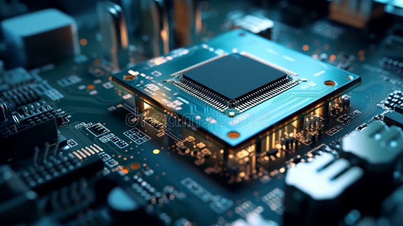 AI Generated Computer Processor Stock Illustration - Illustration of ...