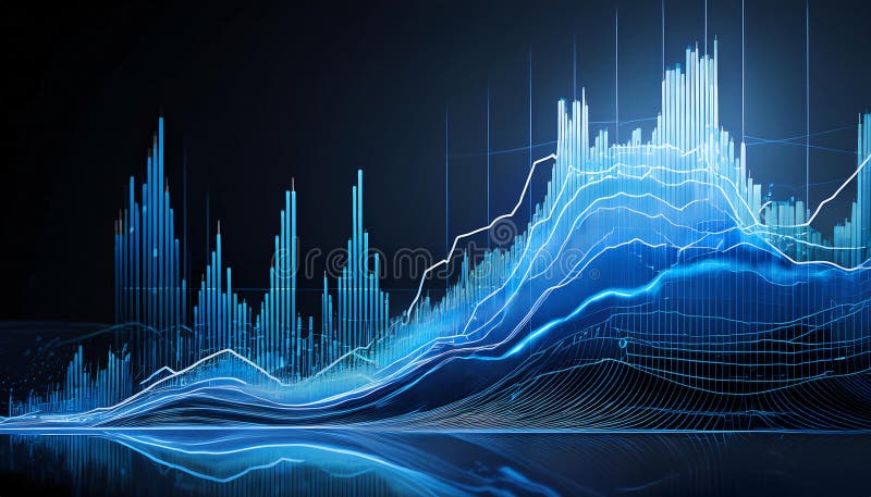 A Computer Screen Shows a Graph with Blue Lines Going Gradually Up ...