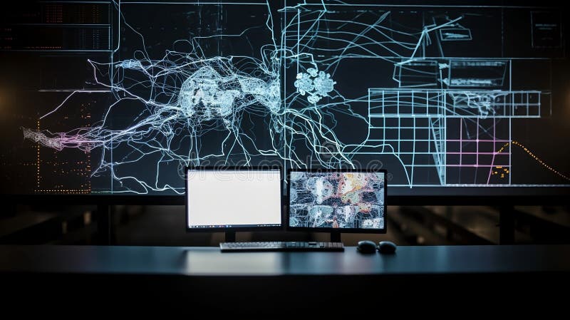 AI Generated Computer Setup Consisting of a Monitor, Keyboard and a ...