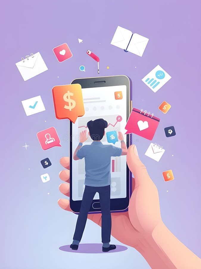 AI Generated Concept of Digital Marketing Expert Optimizing Mobile ...