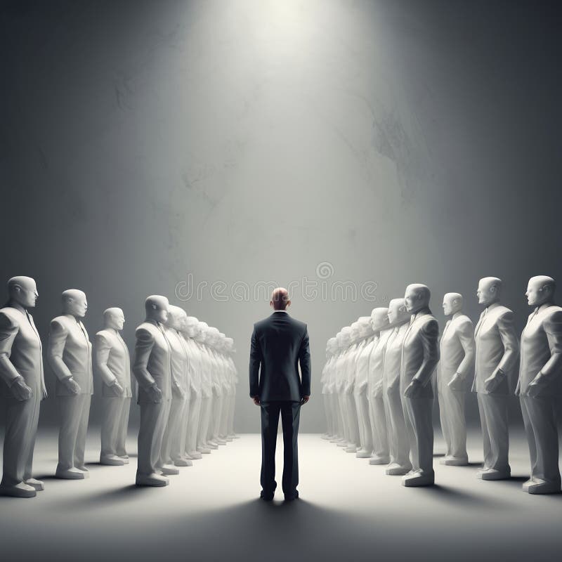 AI Generated Boss and Workers Leadership Concept Stock Illustration ...