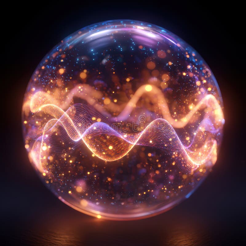 Quantum Computing Visualization #1 - Entangled Wave Sphere Stock ...
