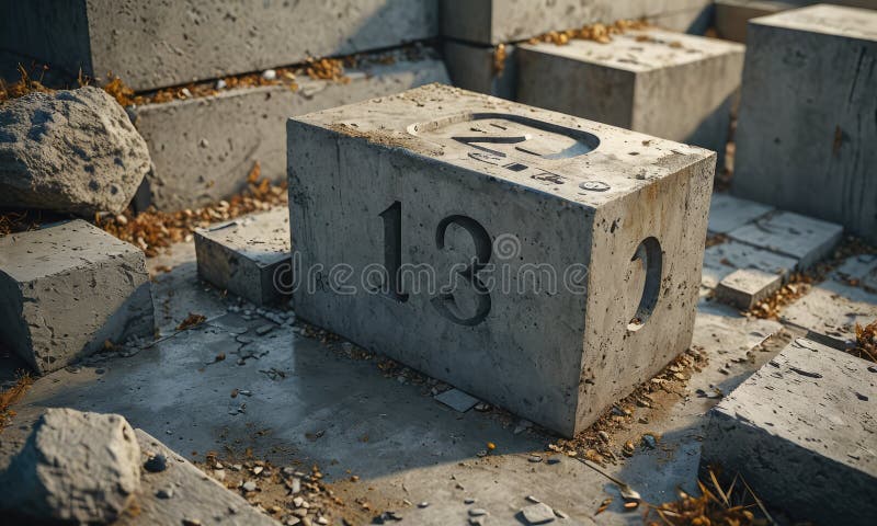 A Block with the Number 13 on it. Stock Illustration - Illustration of ...