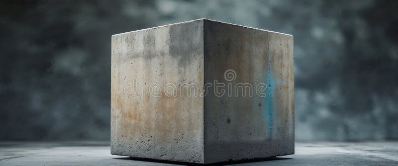 Concrete Cube Podium with Subtle Textured Surface Exuding Raw ...