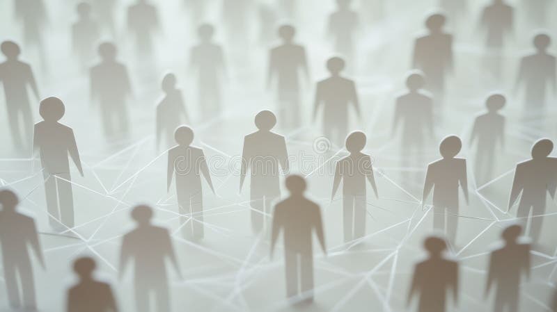 Connected Paper Cutout Figures Representing Social Network and ...