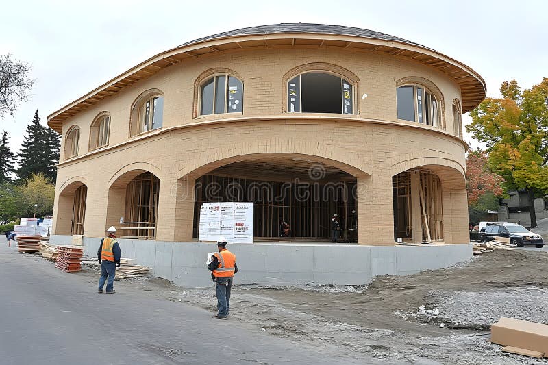 AI-Generated Construction Site Image Stock Illustration - Illustration ...