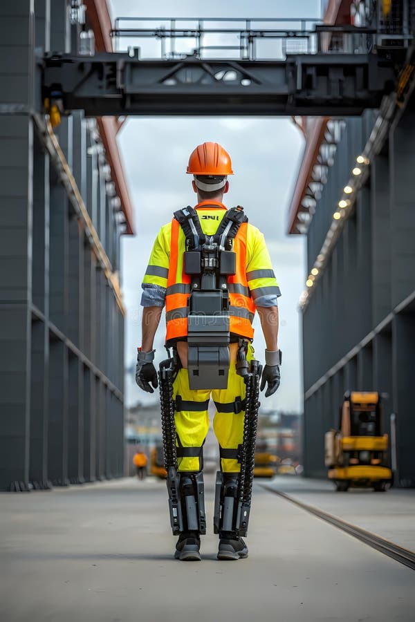 AI Generated Construction Worker with Robotic Exoskeleton Stock ...