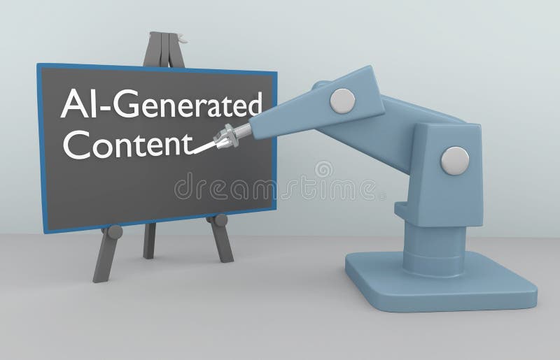 AI-Generated Content Concept Stock Illustration - Illustration of ...