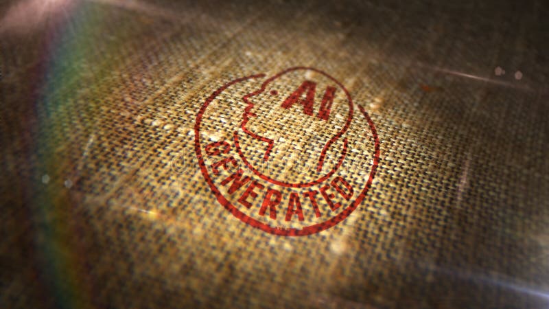 AI Generated Content Stamp and Stamping Stock Illustration ...