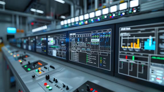 AI-Generated Control Room Interface Stock Illustration - Illustration ...