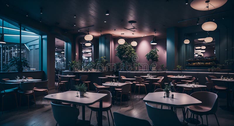 Ai Generated a Cozy and Intimate Restaurant with Low Lighting and ...