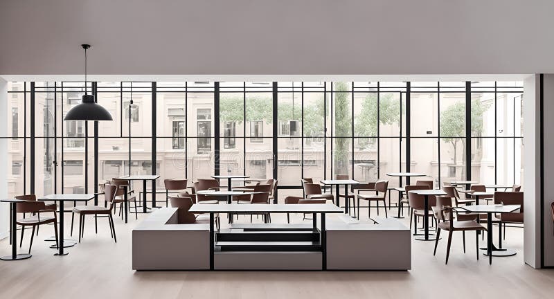 Ai Generated a Cozy Restaurant with Ample Natural Light Shining through ...