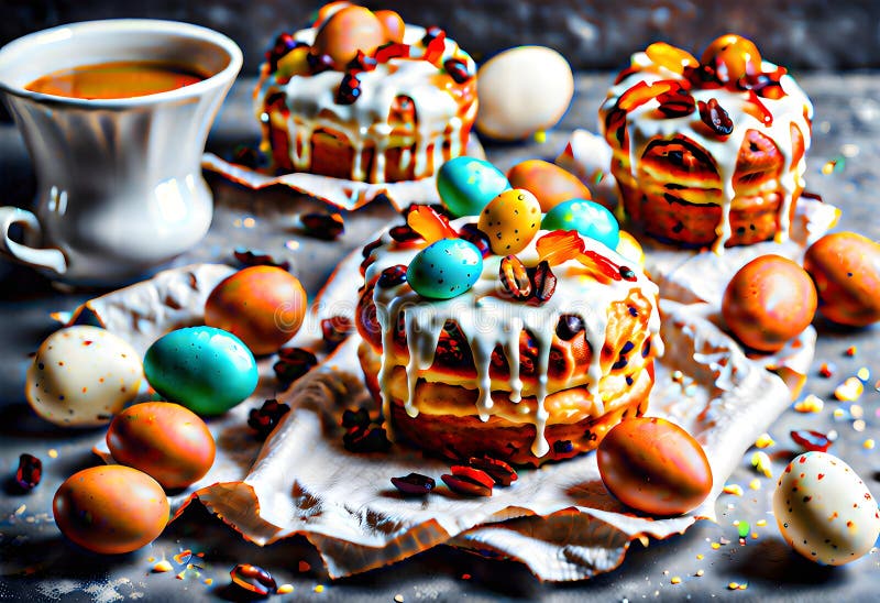 Craffin (Cruffin) with Raisins Stock Illustration - Illustration of ...