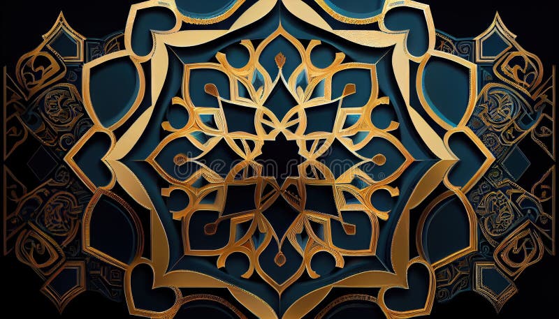 Islamic Geometric Pattern, Made with Generative AI Stock Illustration ...