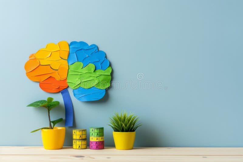 Creative Illustration of a Brain with Colorful Puzzle Pieces ...