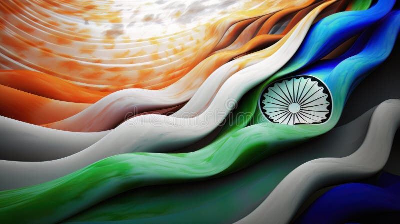 AI Generated Creative Illustration with Indian Flag Concept Stock ...