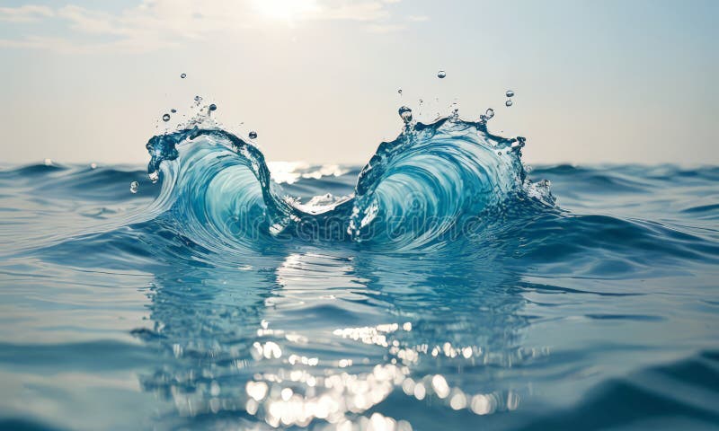 Water Splashing on the Surface Stock Illustration - Illustration of ...