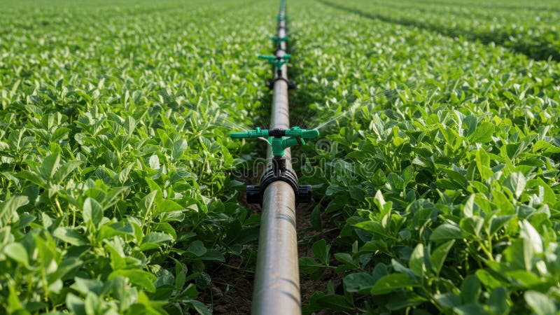 AI-Generated Crop Irrigation Stock Illustration - Illustration of grass ...