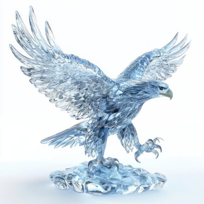 Crystal Eagle Sculpture with Wings Spread Stock Image - Image of winter ...