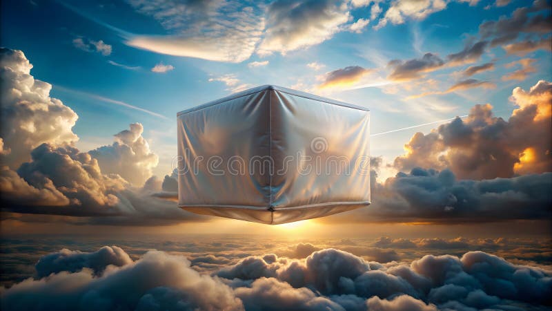 AI-Generated Cube in the Sky Stock Illustration - Illustration of peace ...