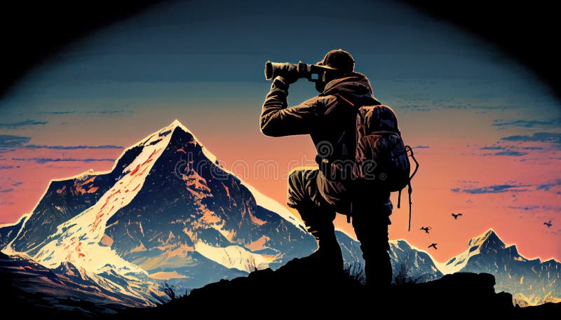 Mountain Explorer, Made with Generative AI Stock Illustration ...