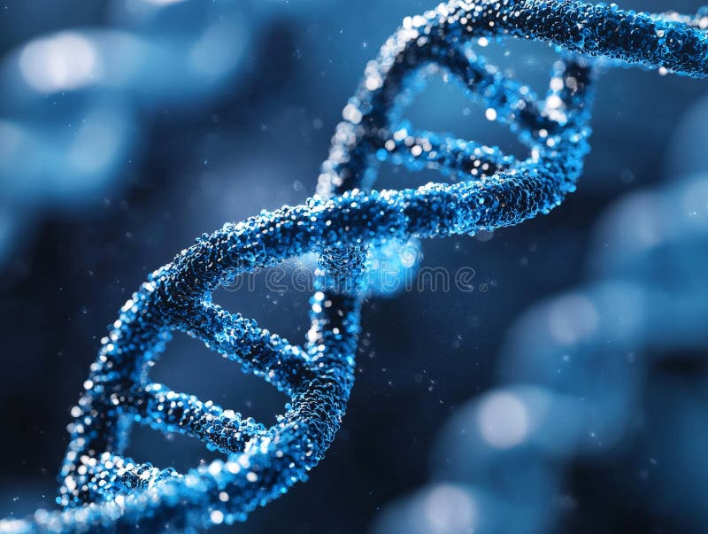 Curved Dna Shape Visualized in Vibrant Blue Digital Environment with ...
